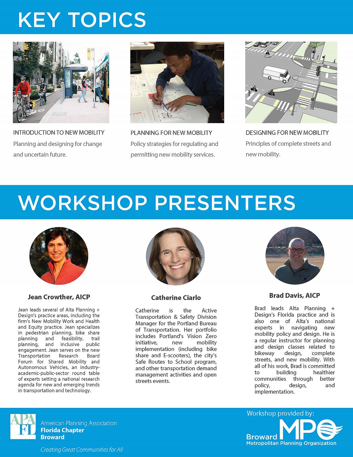 Complete Streets Workshop “Making New Mobility Work for Your Community”.