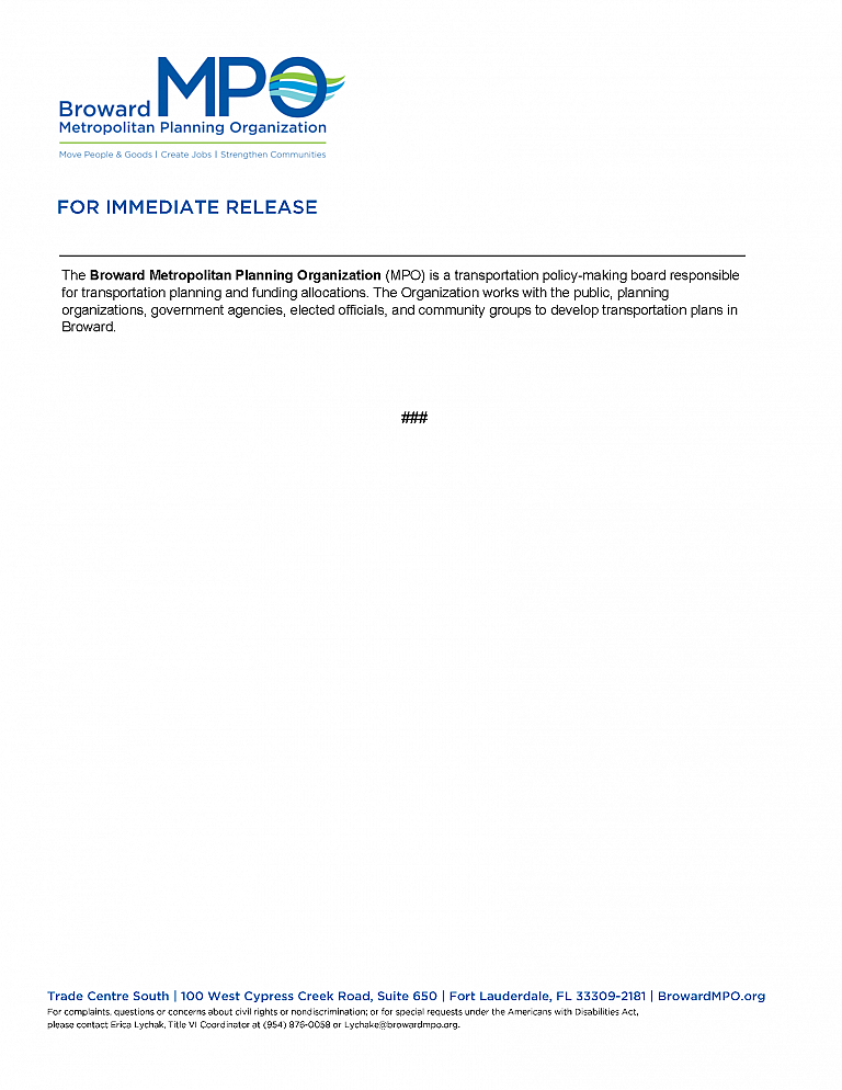 The Broward MPO Elects 2019-2020 Executive Committee